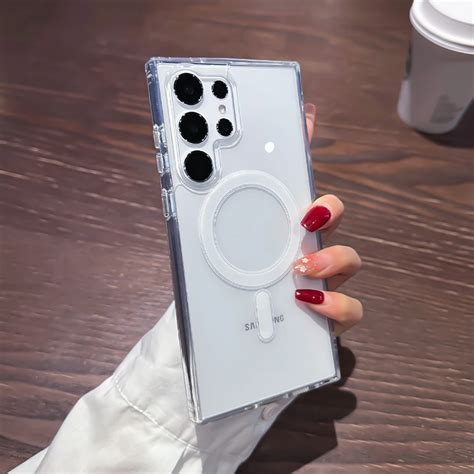 라우너스 갤럭시 맥세이프 마그네틱 자석 투명 휴대폰 케이스 에이블리