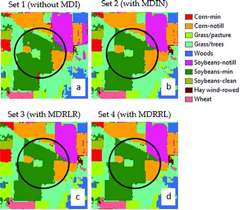 Encircled And Magnified Sample Portion Of Aviris Indian Pines