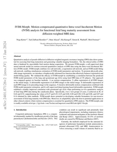 Pdf Ivim Morph Motion Compensated Quantitative Intra Voxel Incoherent Motion Ivim Analysis