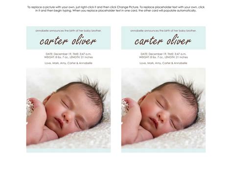 Birth Announcement Example At Loyd Martin Blog