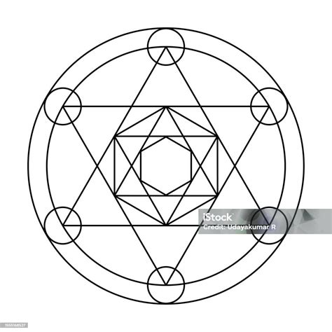 신성한 기하학 벡터 디자인 요소 이 종교 철학 및 영성의 상징입니다 기하학적 신비주의 만다라의 세계 복잡한 삽화 Sacred