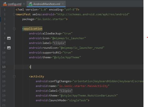 config xml is not update file androidmanifest xml capacitor ionic forum