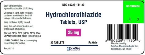 Hydrochlorothiazide Tablet Images Ndc50228 111