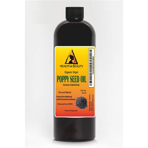 Poppy Seed Oil Unrefined Organic Virgin Cold Pressed 100 Pure Natural