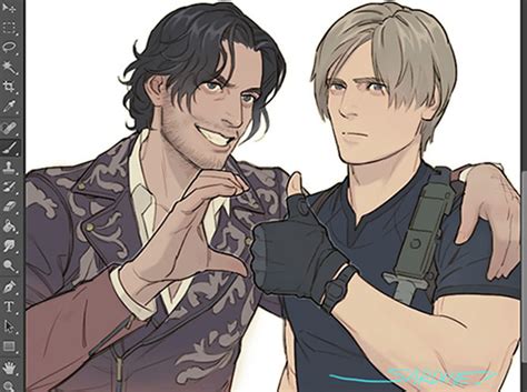 Leon S Kennedy And Luis Sera Resident Evil And More Drawn By Sardine Kjr Danbooru