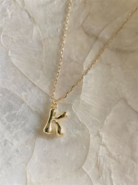 Bubble Love Letter Necklace Honey And Gold Jewelry