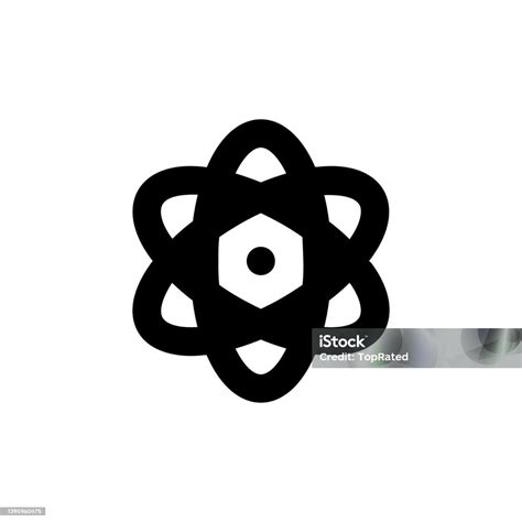 원자 아이콘 벡터입니다 원자 코어 분자 과학 기호는 간단한 스타일로 분리되어 있습니다 벡터 Eps 10 개념에 대한 스톡 벡터