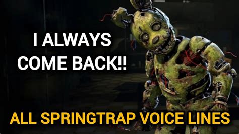 All Springtraps Voice Lines Dead By Daylight Youtube