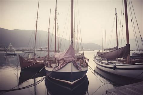 Premium Photo Small Boats And Yachts In The Bay Of The Sea At Sunset