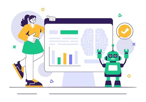Ai Research And Development Illustration With Machine Learning Engineers And Big Data
