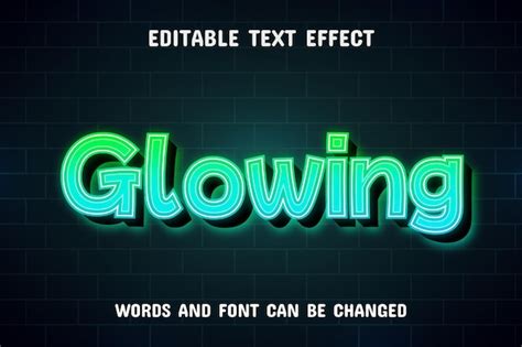 premium vector glowing 3d text effect