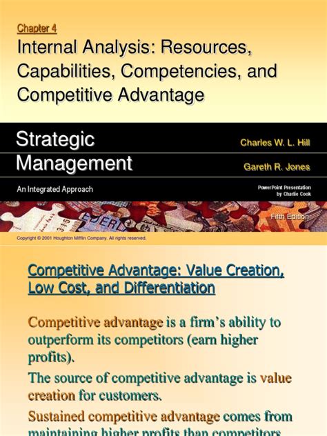 Internal Analysis Resources Capabilities Competencies And