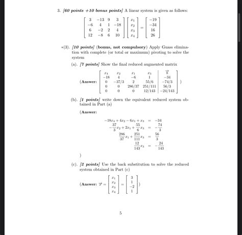 Solved 60 ﻿points 10 ﻿bonus Points ﻿a Linear System Is