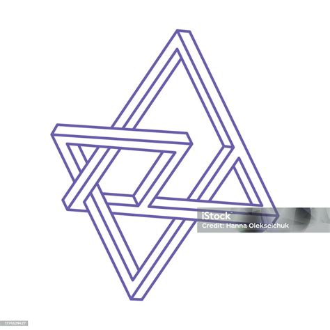 환상 모양 3d 형상 착시 그림입니다 신성한 기하학 로고 벡터 일러스트 레이 션입니다 3차원 형태에 대한 스톡 벡터 아트 및