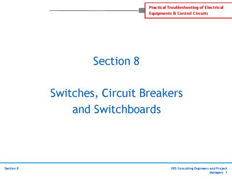PPT Electrical Troubleshooting Switches Circuit Breakers Switchboards Slide PPT