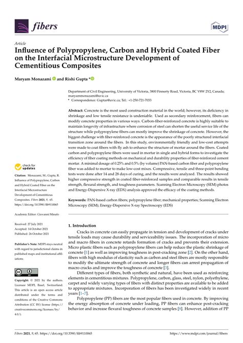 Pdf Influence Of Polypropylene Carbon And Hybrid Coated Fiber On The