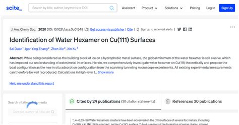 Identification Of Water Hexamer On Cu 111 Surfaces