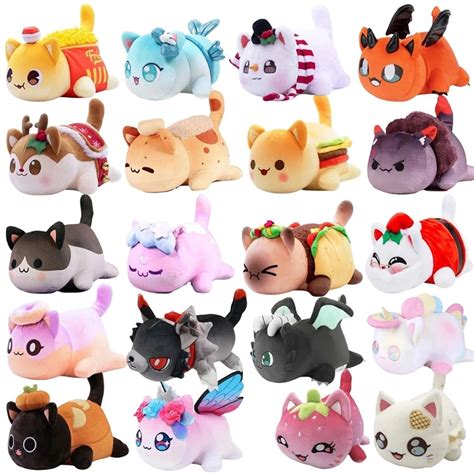 Newest Cute Aphmau Meow Cat Plush Toy Soft Meemeow Plush Donut Cat Plush French Fries