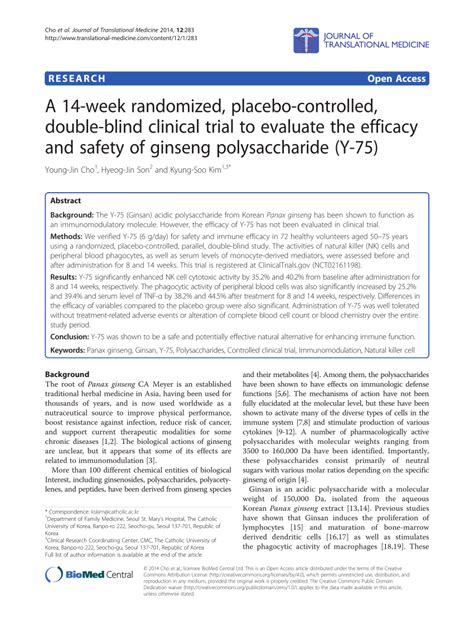 Pdf A 14 Week Randomized Placebo Controlled Double Blind Clinical Trial To Evaluate The