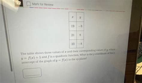 Solved Mark For Review X Y 19 8 21 8 23 8 The Table Shows Three