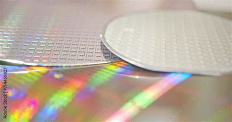 A Close Up View Of A Silicon Wafers Microprocessor Circuit Layout The Semiconductors Or