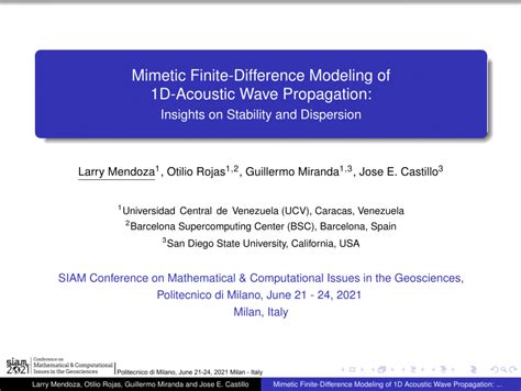 Pdf Mimetic Finite Difference Modeling Of 1d Acoustic Wave