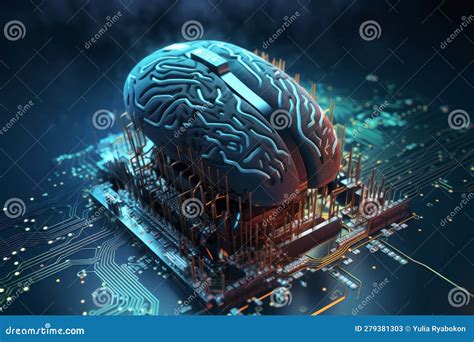 System Network Brain Processor Generate Ai Stock Illustration