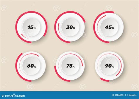 Circular Modern Progress Bar Set With Loading Percentage For User