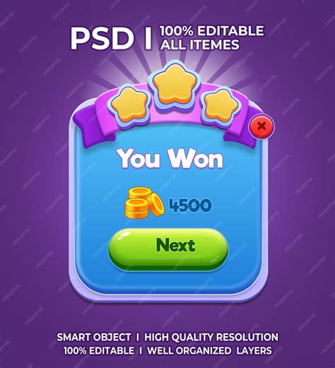 premium psd game ui kit 2d game ui user interface casual game ui ui