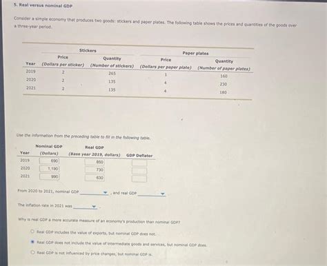 Solved Consider A Simple Economy That Produces Two Goods