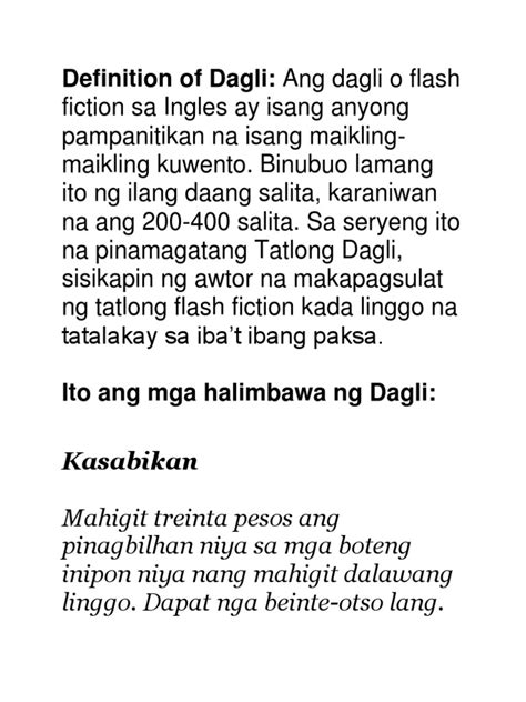Dagli Filipino Pdf