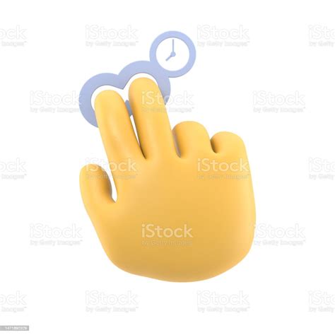 만화 제스처 아이콘 모형터치 스크린 제스처 라인 아이콘3d 그림 두 손 터치 버튼 만화 캐릭터 손3d 흰색 배경에 렌더링 3차원 형태에 대한 스톡 사진 및 기타 이미지