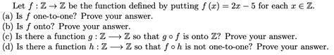 solved let f z→z be the function defined by putting