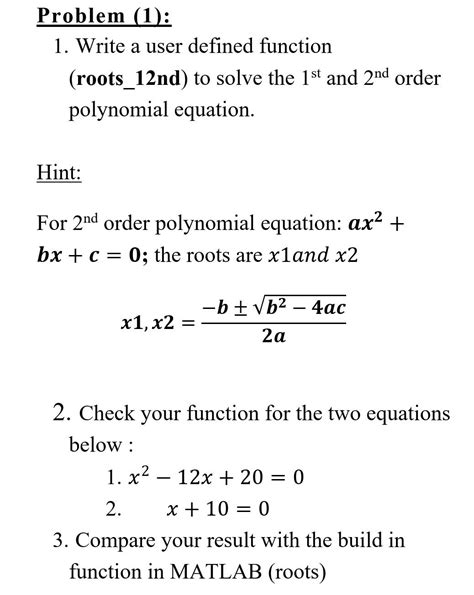 Solved Problem 1 1 Write A User Defined Function