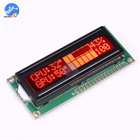 1602a screen lcd display module 5v 16x2 red character dot black