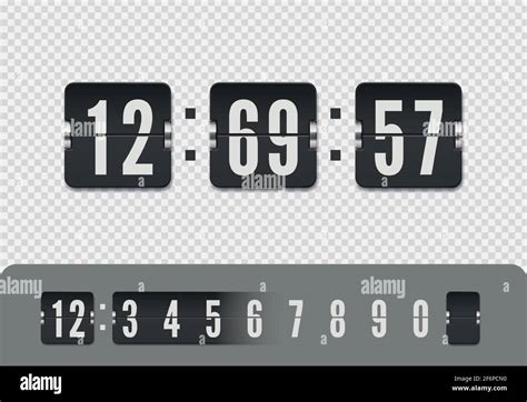 Vintage Flip Clock Time Counter Vector Template Flip Countdown Number