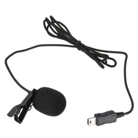 Pro Mini USB External Microphone With Collar Clip Black