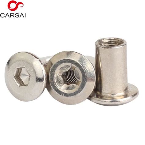 Nickel Plated Flat Head Cross Hexagon Socket Pair Locking Screw Pair Tapping Cleat Nut Furniture