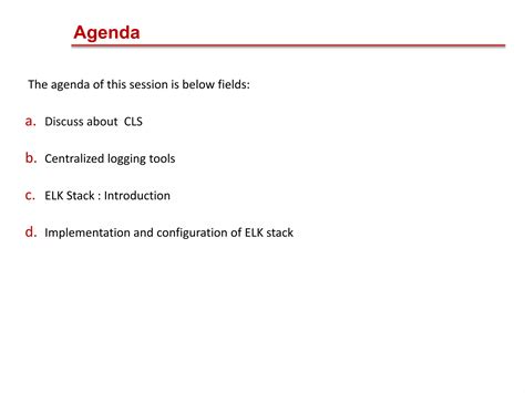 centralized logging system using elk stack pptx databases computer software and applications