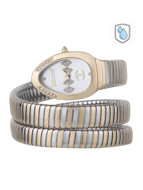 Buy Just Cavalli Women Embellished Dial Wrap Around Straps Analogue