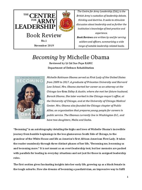 Book Review No1 Becoming Michelle Obama Pdf Michelle Obama