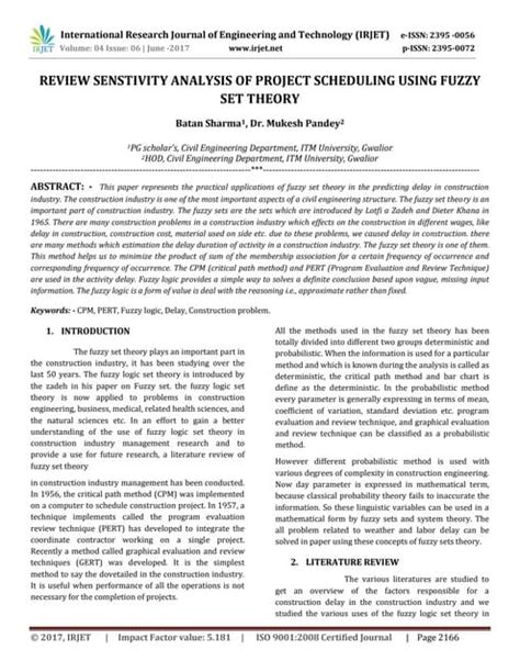 Review Senstivity Analysis Of Project Scheduling Using Fuzzy Set Theory
