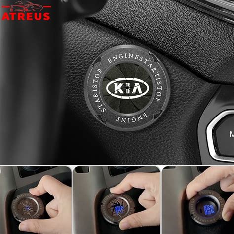Kia Car Ignition Switch Ring Engine Start Stop Button Cover For Forte