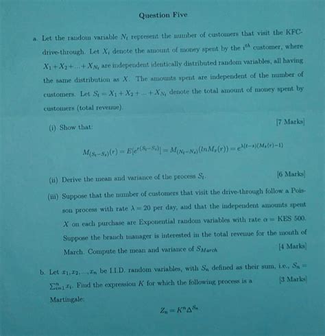 Solved A Let The Random Variable Nt Represent The Number Of