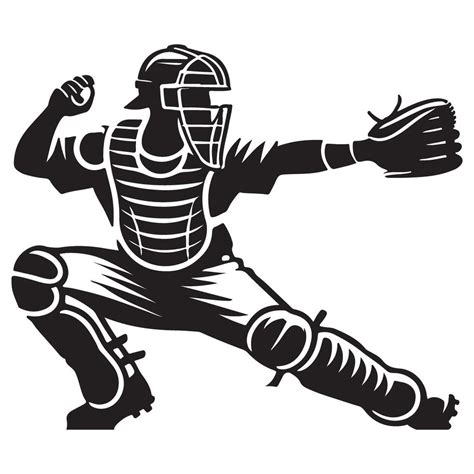 Baseball Catcher Silhouette