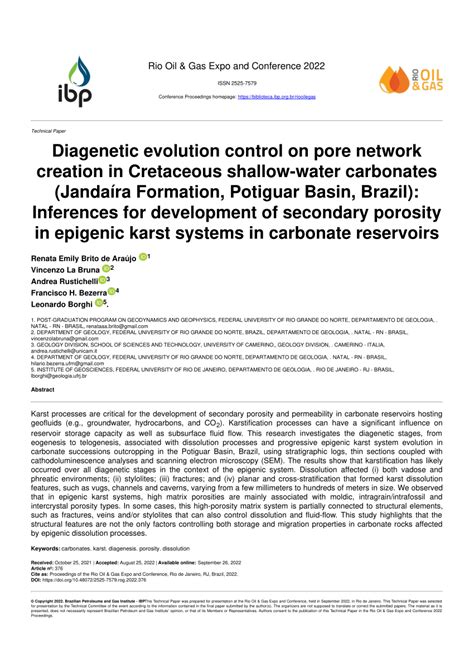 Pdf Diagenetic Evolution Control On Pore Network Creation In