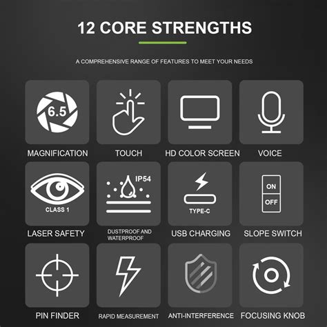 컬러 터치 Lcd Hd 컬러 스크린 고정밀 800m 레이저 헌팅 거리 측정기 65배율 빠른 측정기 회전 초점 지점 찾기 측정 안내 Ip54 등급 방수 및 더블
