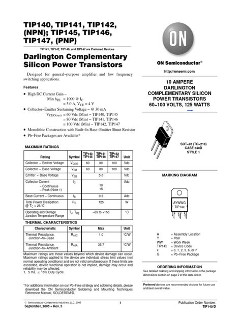 Tip140 Pdf Bipolar Junction Transistor Computer Engineering