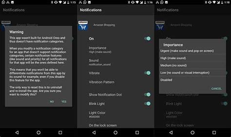 Enable Notification Importance Controls On Android