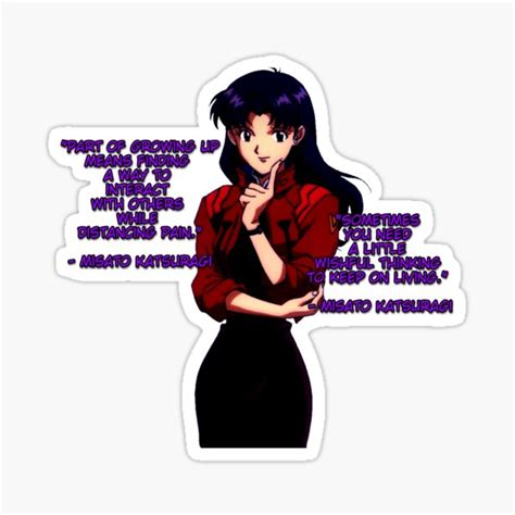 Misato Katsuragi Evangelion Quotes Sticker For Sale By Aniiwolf